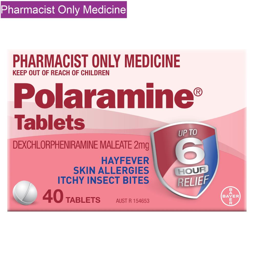 Polaramine Tablets 2mg 40s (PHARMACIST ONLY MEDICINE) – Unichem Pharmacy