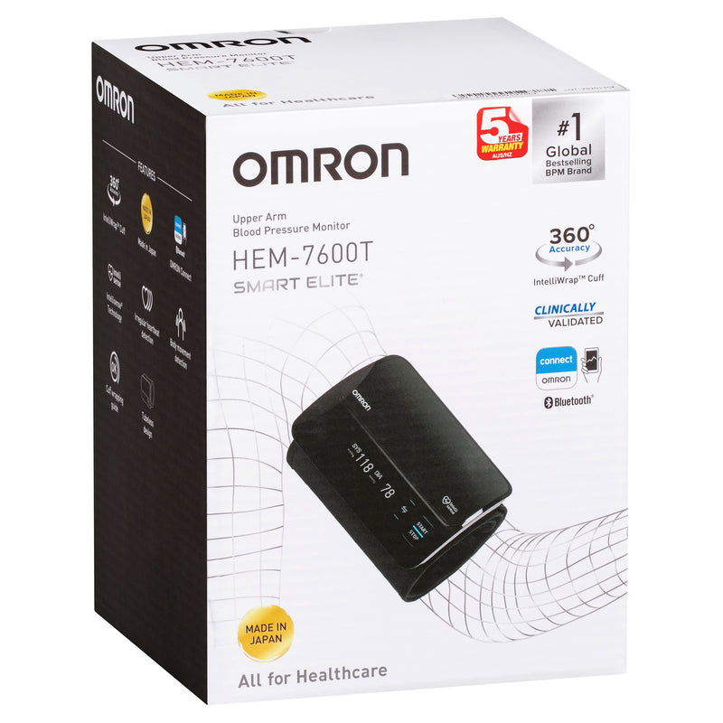 Omron HEM7600T Smart Elite+ Bluetooth Blood Pressure Monitor – Unichem ...