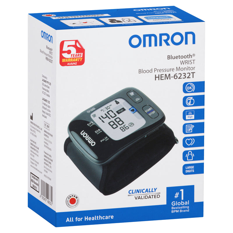 Omron HEM6232T Bluetooth Wrist Blood Pressure Monitor – Unichem Pharmacy