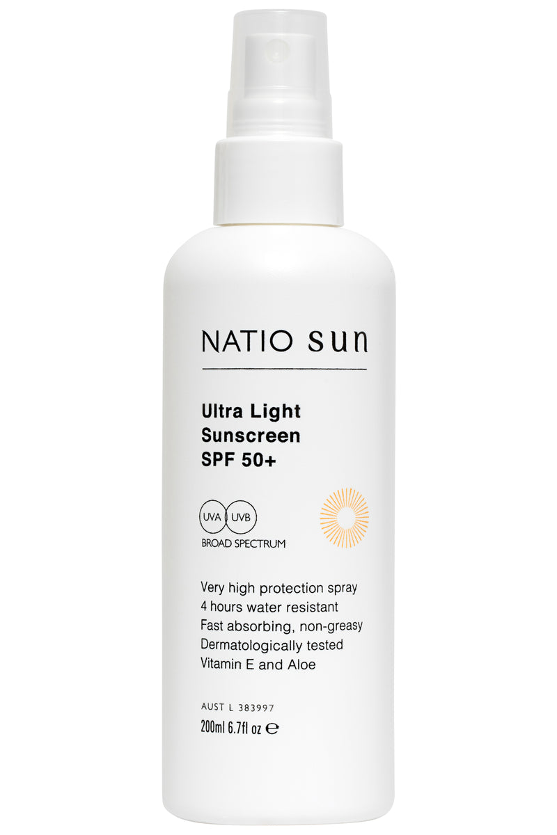 Natio Ultra Light Spray Sunscreen SPF50 200ml – Unichem Pharmacy