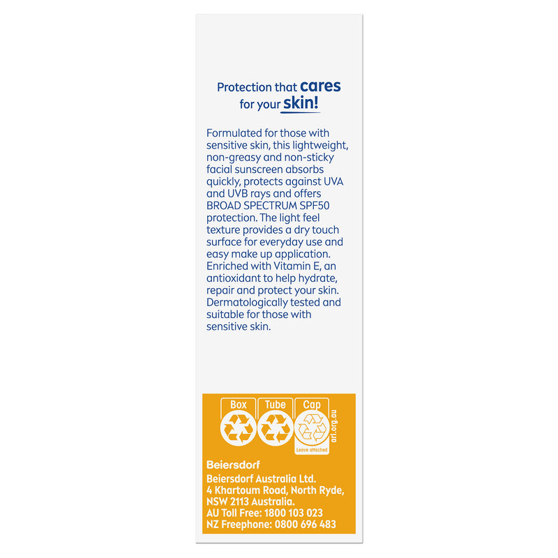 Nivea Sun UV Face Sensitive Protect SPF50 50ml – Unichem Pharmacy