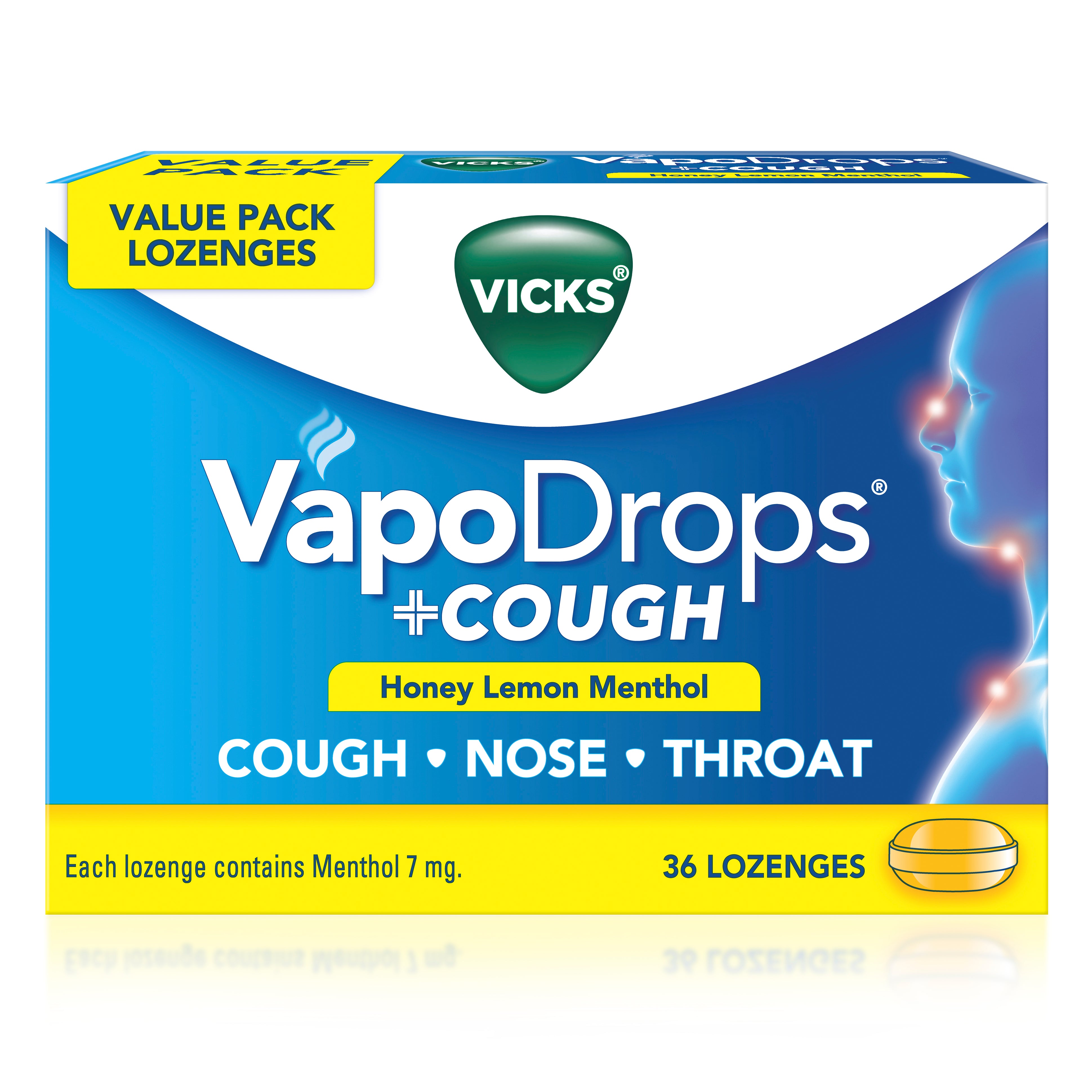 Vicks Vapodrops+Cough Honey Lemon 36s – Unichem Pharmacy