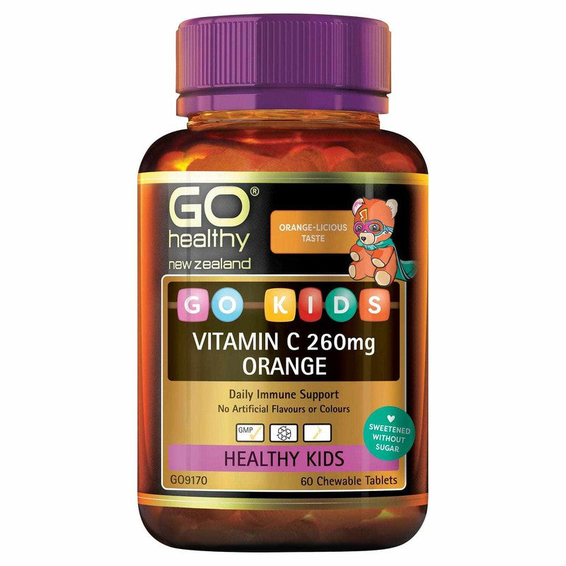 GO Healthy GO Kids Vitamin C 260mg Orange Chewable Tablets 60s ...
